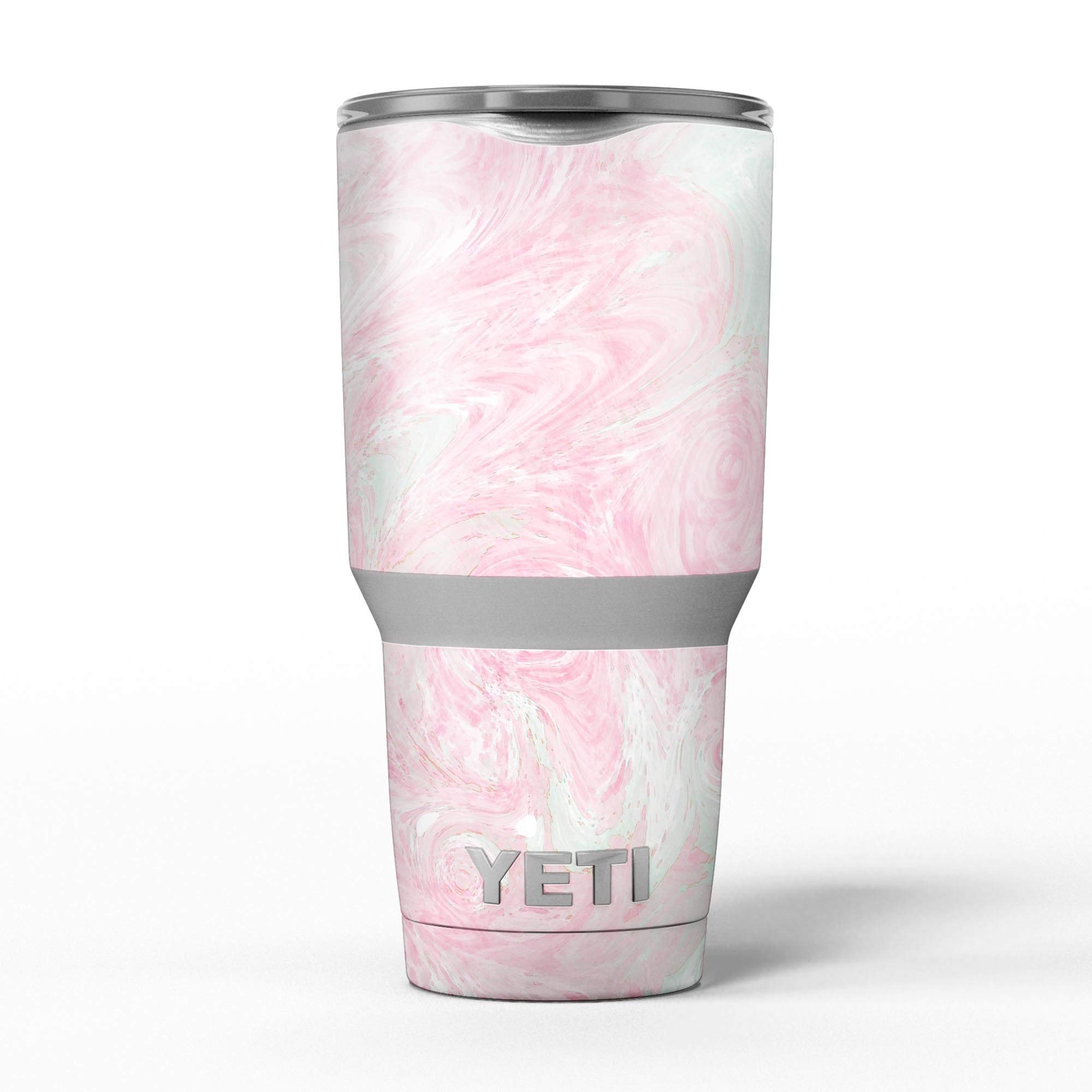 Design Skinz Pink and Teal Slate Marble Surface - Skin Decal Vinyl Wrap Kit Compatible with The Yeti Rambler Cooler Tumbler Cups