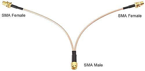 Superbat SMA Splitter Cable SMA Male to Dual SMA Female Cable (V Type,12 inches) for SMA 4G LTE Antenna Splitter 2 in 1 Out