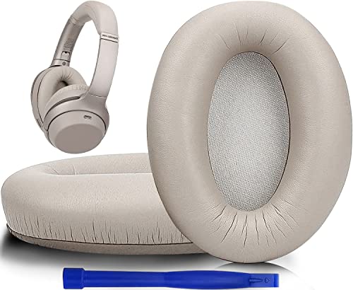 SOULWIT Professional Earpads Cushions Replacement for Sony WH-1000XM3 (WH1000XM3) Over-Ear Headphones, Ear Pads with Softer Protein Leather, Noise Isolation Memory Foam, Added Thickness (Gold)