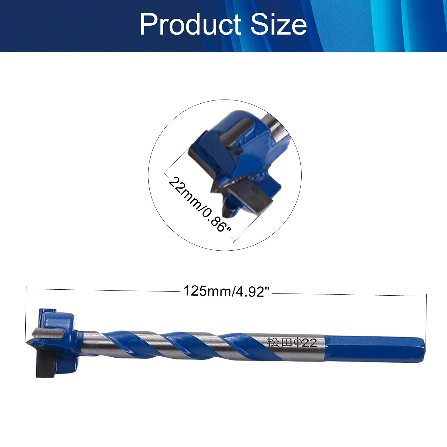 Hegebeck Forstner Drill Bits 7/8" Woodworking Hole Saw Boring Drill Bits Carbide Wood Drilling Cutter with 1/3inch Hex Handle for Wood Plastic Plywood 1 Pcs
