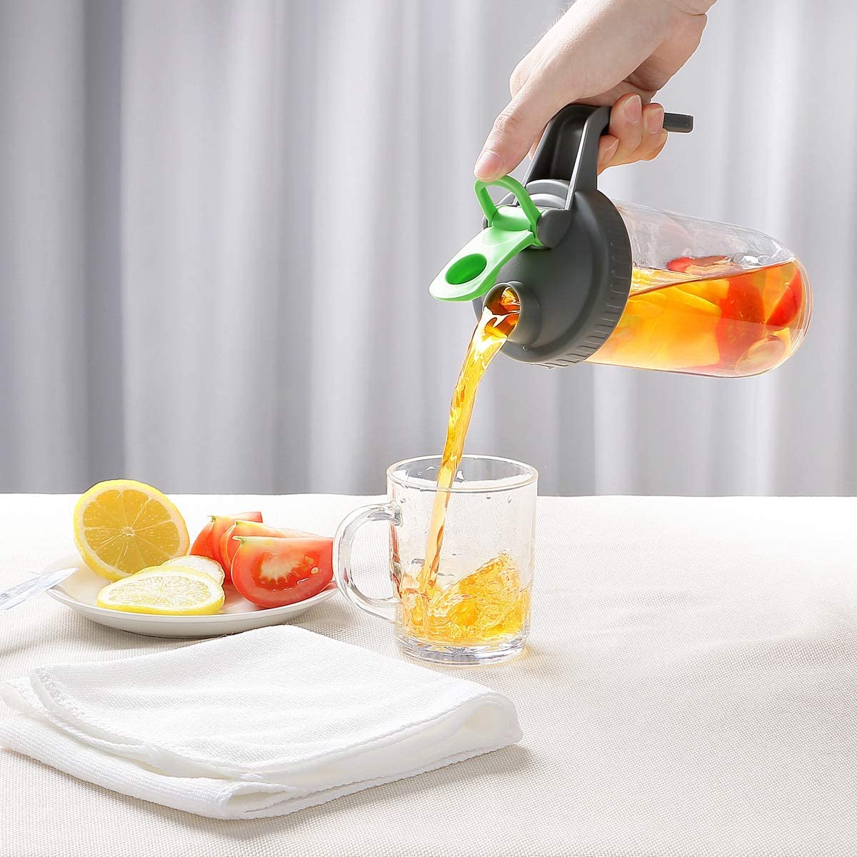 2 Pack Wide Mouth Mason Jar Pouring Spout Lid with Handle for Ball Mason Jars, Leak-free and Airtight (Jars not Included)