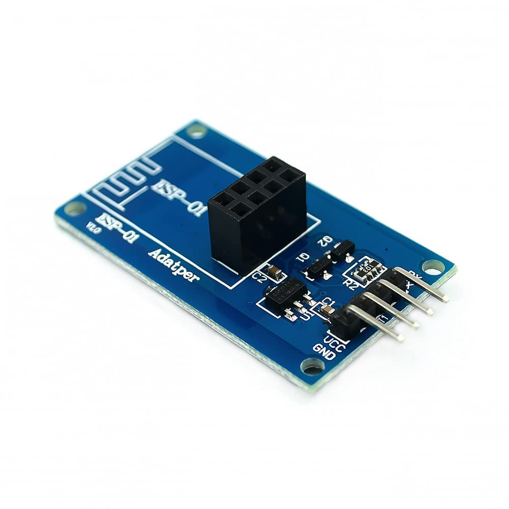 Geekstory ESP8266 ESP-01 Serial WiFi Wireless Adapter Module DC3.3V 5V ESP01 Breakout PCB Adapters Compatible for Arduino(Pack of 5pcs)