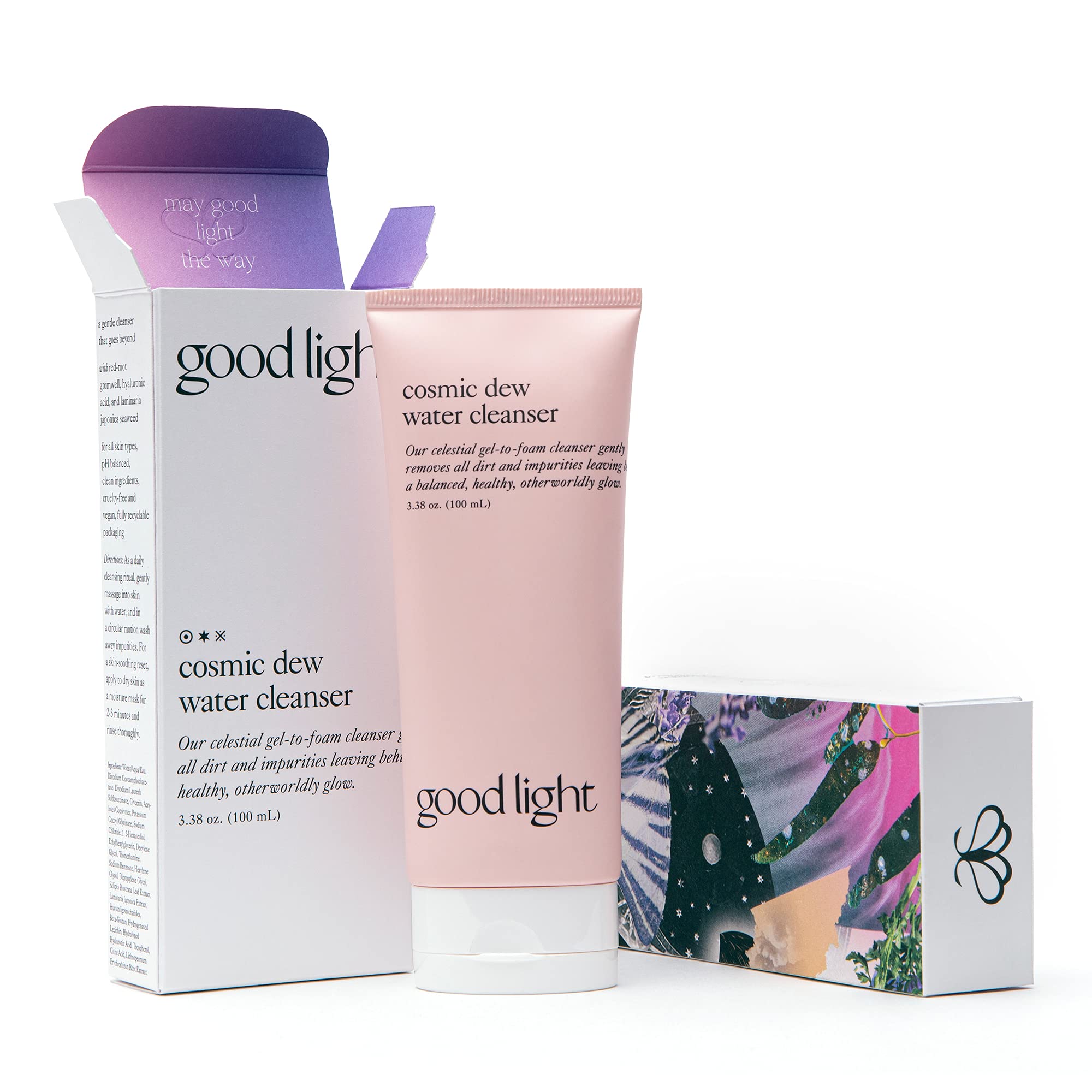 good light Cosmic Dew Water Cleanser. Celestial Gel-to-Foam, Multi-Purpose Cleanser to Remove Impurities and Hydrate. Made with Glycerin and Hyaluronic Acid. Sensitive Skin Safe (3.38 fl oz)