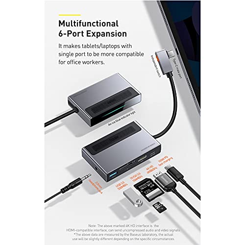 GPPZM USB Type C HUB to 4K HD TF SD Card Reader Retractable Clip USB C 3.0 Adapter Dock Station Splitter