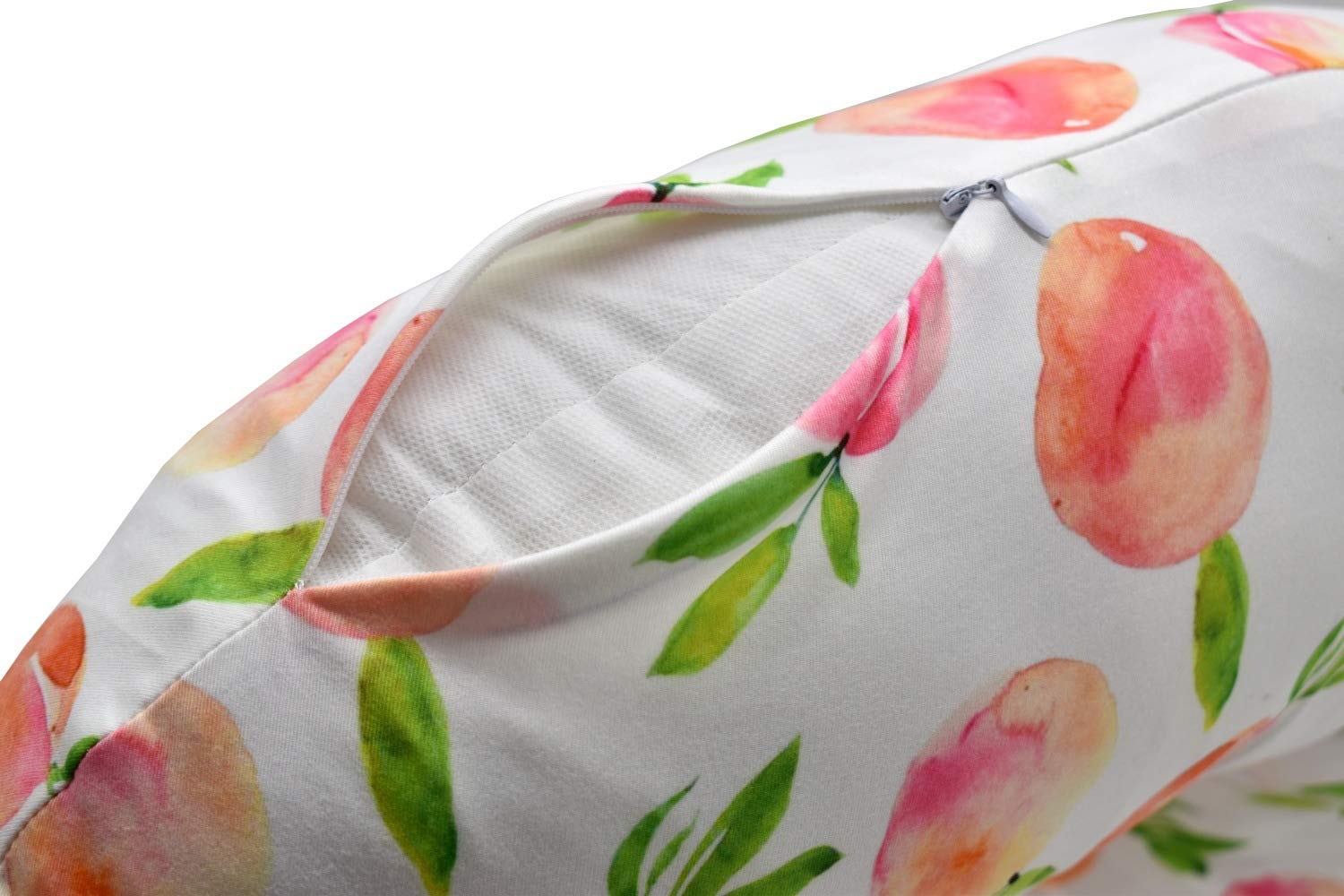 2 Pack (Floral & Peach) Nursing Pillow Cover Slipcover for Breastfeeding Pillows, Soft and Comfortable Safely Fits On Standard Infant Nursing Pillows (Floral & Peach)