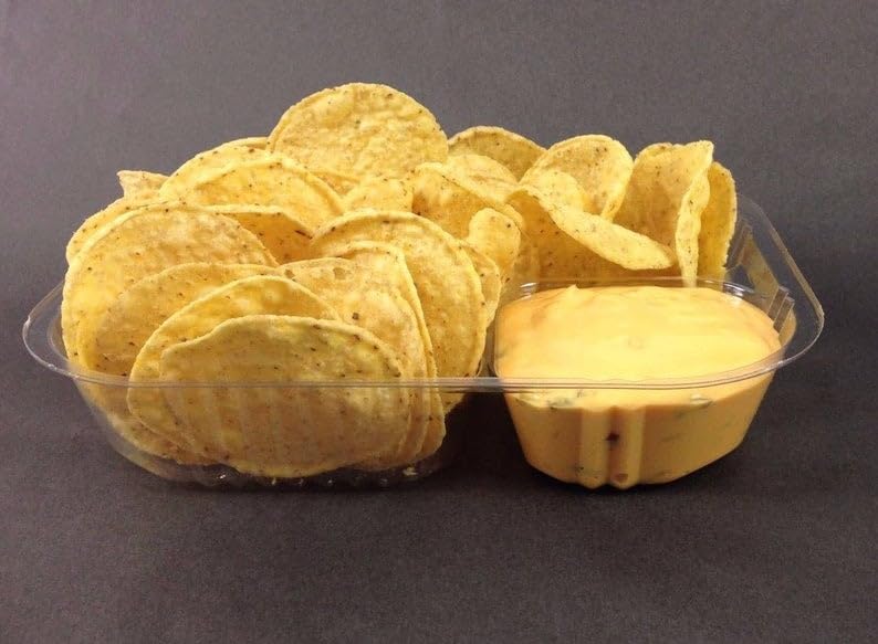 50 Plastic Nacho Trays Disposable | Large 6.5 X 5 β 20 oz Nacho Containers | Bulk Carnival Food Chips Container | 2 Compartment Concession Stand Trays | Clear Snack Bowls Plates Holder Party Supplies