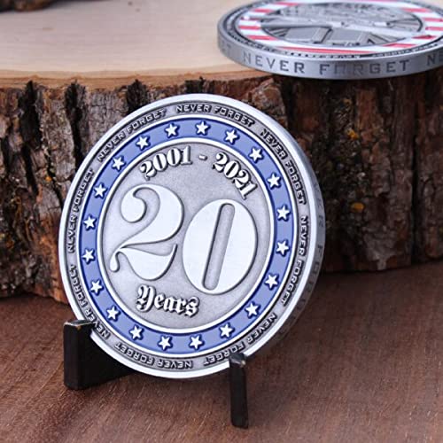 20 Years: Never Forget 9-11 Challenge Coin! 20 Years: Never Forget September 11th 2001. Limited Challenge Coin 2" Designed by Military Veterans
