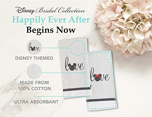Disney 100% Cotton Kitchen Towels, 2pk, 16 x 28 inches - Mickey and Minnie Love