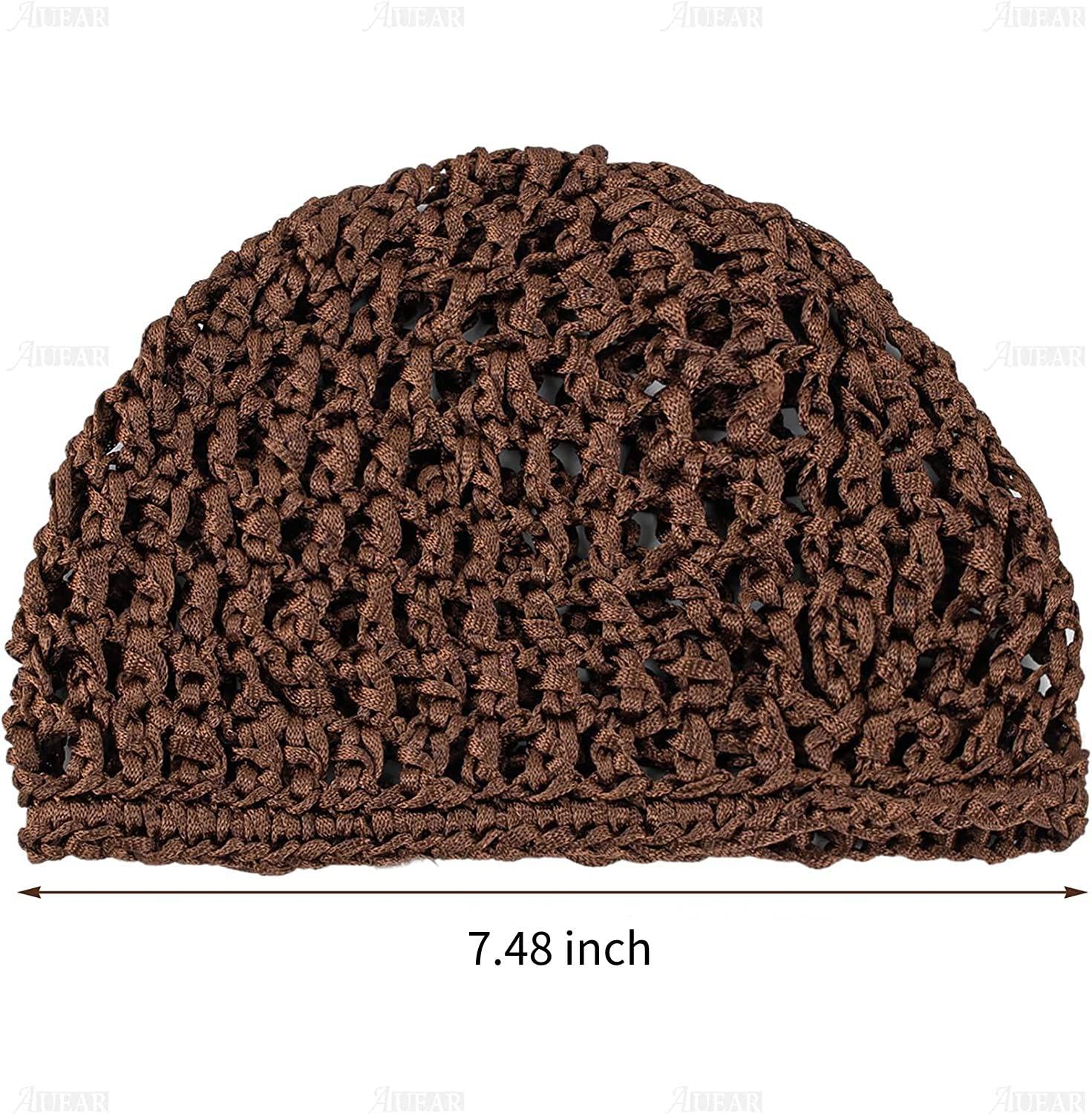 AUEAR, Hair Nets Cap Sleeping Hairnet Snoods Wrap Bonnets Long Straight Curl Wig Head Protector Mesh Wrapping Crochet Wave Cook Hats Bun Lift Strap Weaving Sew For Women Ballet (5 Pack, Multi)