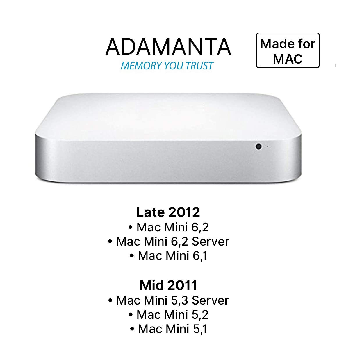 Adamanta 16GB (2x8GB) Apple Memory Upgrade DDR3L 1600MHz SODIMM Compatible for iMac (Mid 2011, Late 2012, Early/Late 2013, Late 2014, Mid 2015), MacBook Pro (Early/Late 2011, Mid 2012), Mac Mini RAM