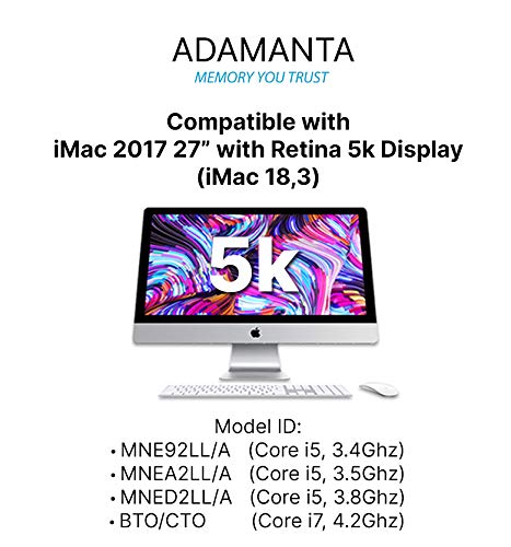 Adamanta 64GB (4x16GB) Memory Upgrade Compatible for 2017 Apple iMac 27" Retina 5K Display DDR4 2400MHz PC4-19200 SODIMM 2Rx8 CL17 1.2v Dual Rank RAM DRAM
