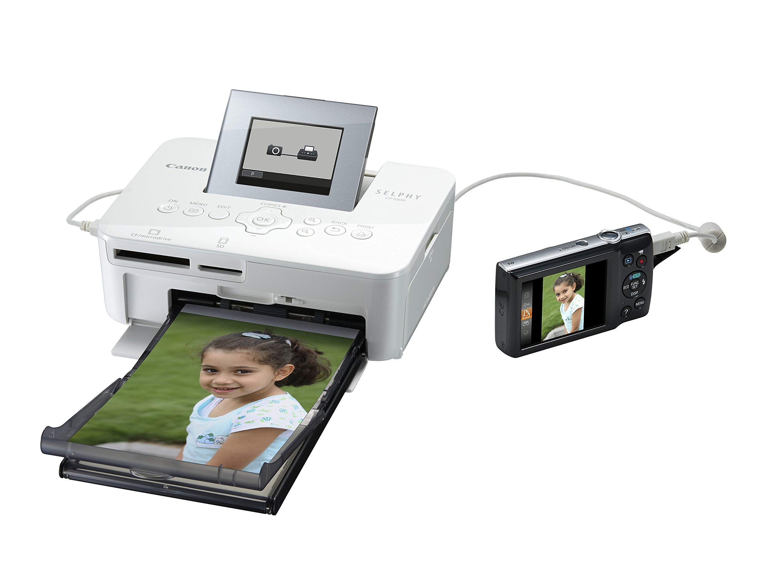 Canon 0011C010 Selphy CP1000 Photo Printer White (international) (Renewed)