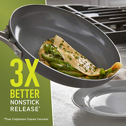 Calphalon 11-Piece Pots and Pans Set, Oil-Infused Ceramic Cookware with Stay-Cool Handles, PTFE- and PFOA-Free, Dark Grey