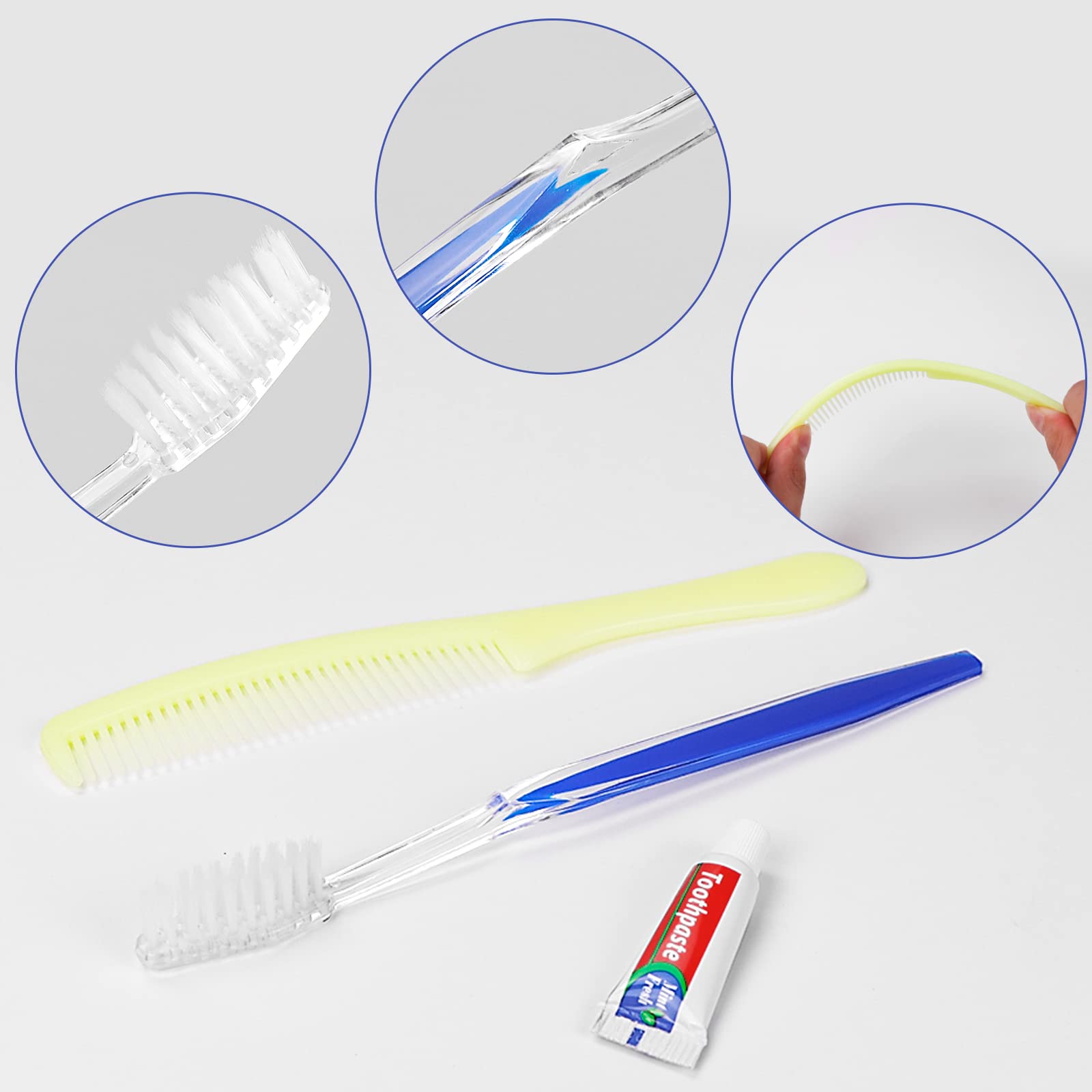 Xuezoioy Travel Toothbrushes Kit,25 Pack Individually Wrapped Disposable Toothbrushes with Toothpaste and Hair Combs Travel Toothbrush Set for Homeless,Hotel