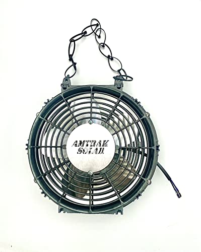 Amtrak Solar Powerful 50-Watt 12" Plastic Fan with 7" Metal Blade Solar Fan for travel and camping (Portable)