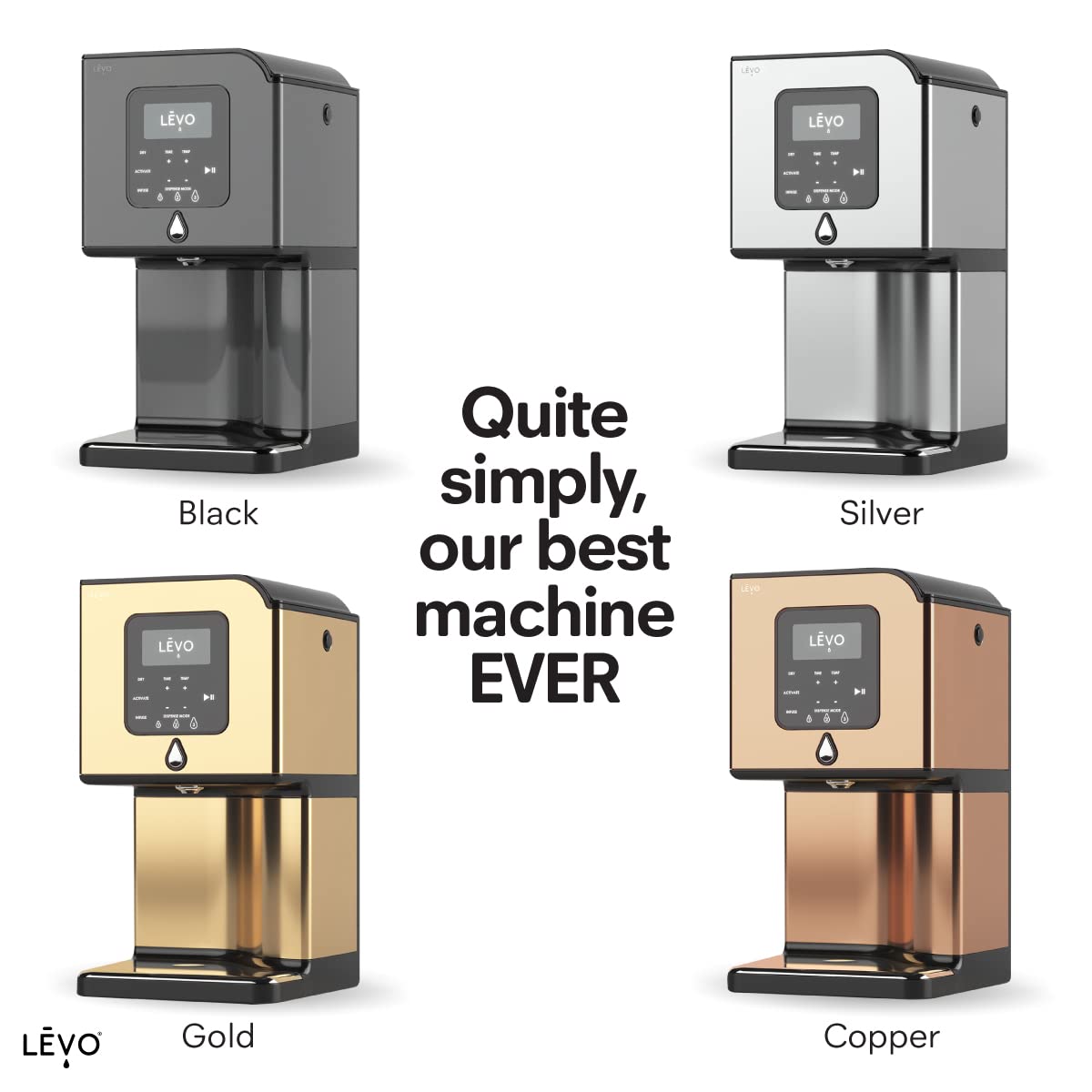 LEVO Lux - Premium Herbal Oil Infusion Machine - Botanical Extractor - Herb Dryer, Decarboxylator, & Oil Infuser - Gourmet Edible Infusion Maker - For Infused Gummies, Brownies & More - Silver
