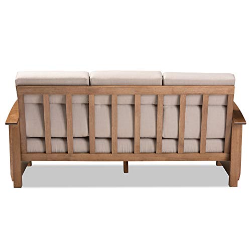 Baxton Studio Sofas, Taupe/Walnut Brown