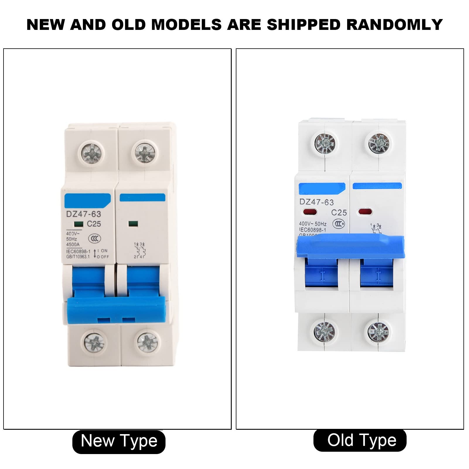 YWBL-WH Miniature Circuit Breaker DZ47-63 2P 400V AC Miniature Circuit Breaker Leakage Air Switch 25A 40A 50A 63A(25A)