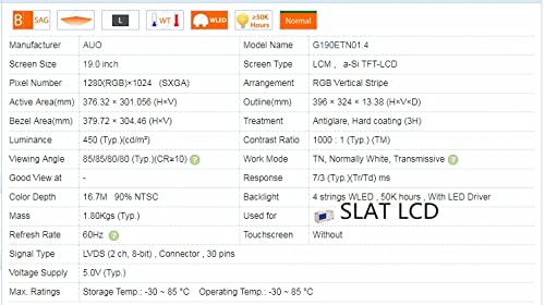 AUO 19 Inch LCD Panel G190ETN01.4 with Full kit of Driver Board