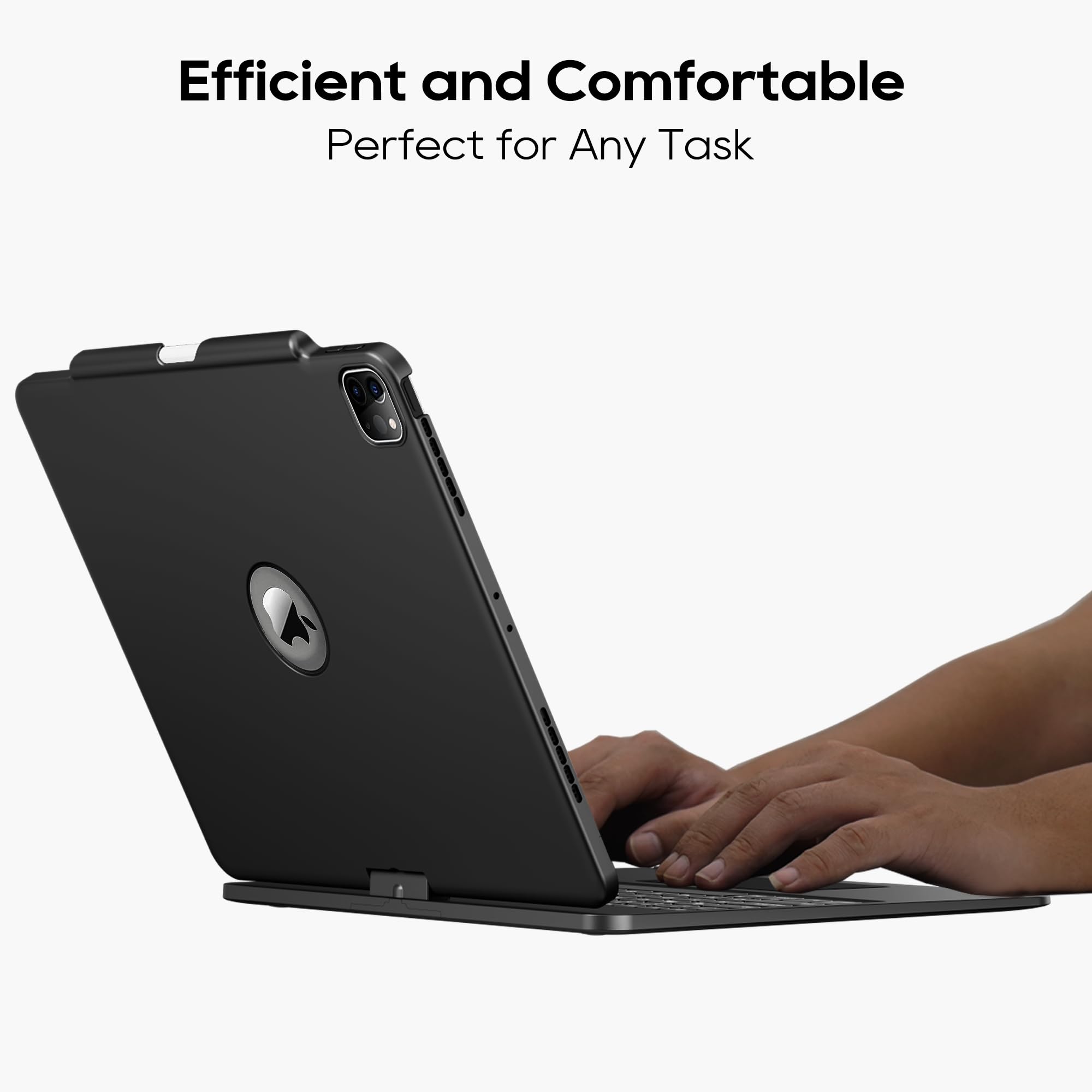 edaiser Swivel Keyboard Case for Apple iPad Pro 12.9 inch 6th Generation 5th 4th 3rd Gen; Wireless Rotatable Cover with Pencil Holder, Multi-Touch Trackpad, Backlit, Black