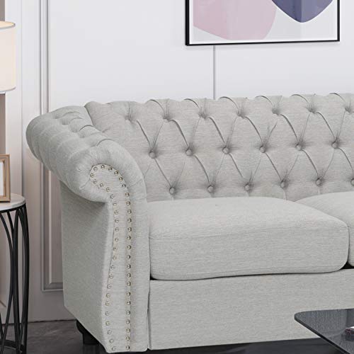 Christopher Knight Hom Norma Sofas, Cloud Gray, Dark Brown