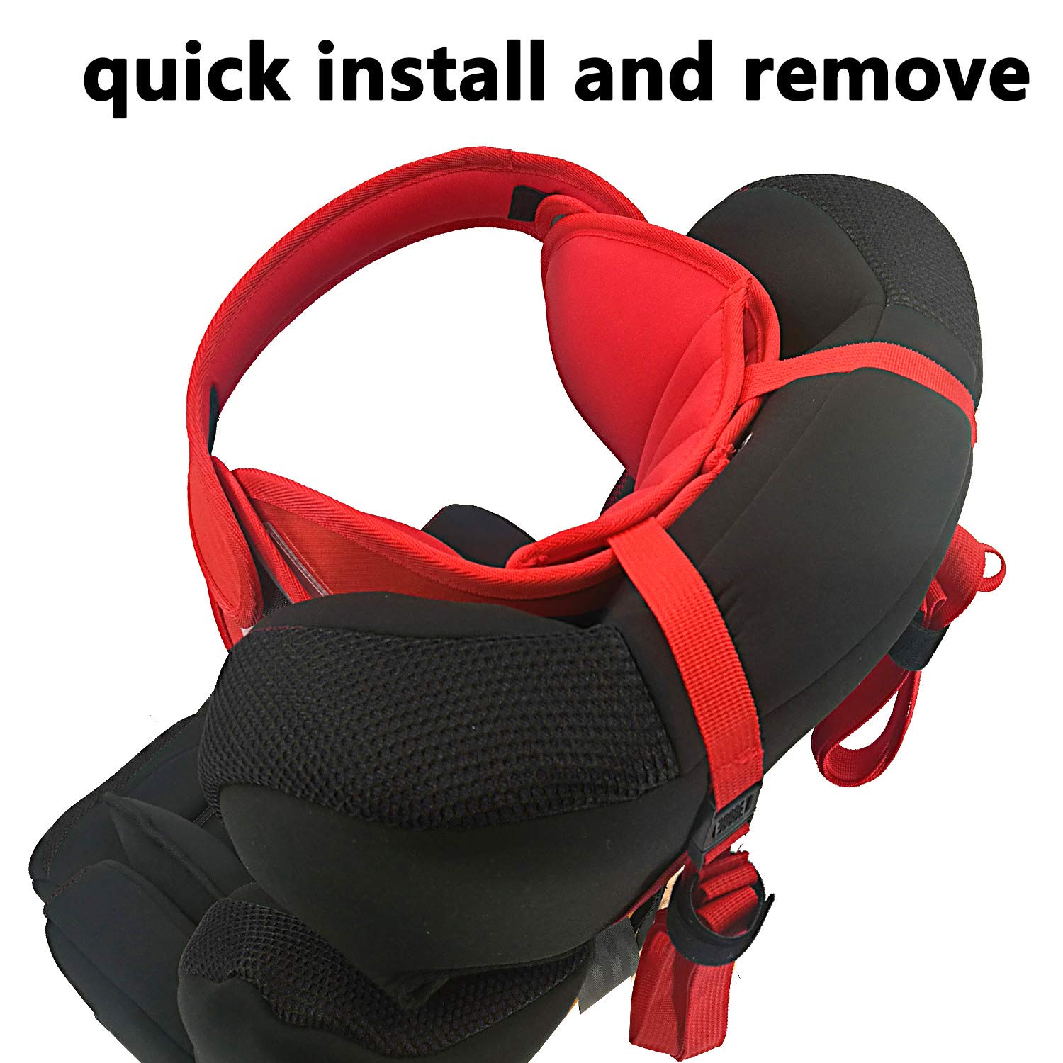 Adjustable Child Car Seat Head Support, Universal Suitable for Both Children and Adults, Head Protect Pad on Child Car Seat, Safety Car Sleeping Headrest for Child, Infants, Toddlers and Adults (Red)
