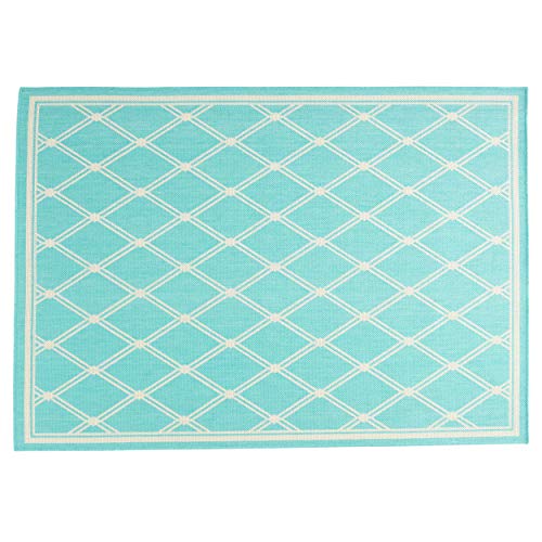 Christopher Knight Home Johnston Outdoor Area Rug, Teal, Ivory