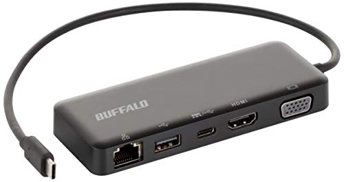 Buffalo LUD-U3-CGD/N USB Type-C Connection, 5-in-1 Docking Station, PowerDelivery, Wired LAN, HDMI, VGA, USB 3.2 (Gen 1) Compatible Port, MacBook/Surface Manufacturer Operation Confirmed