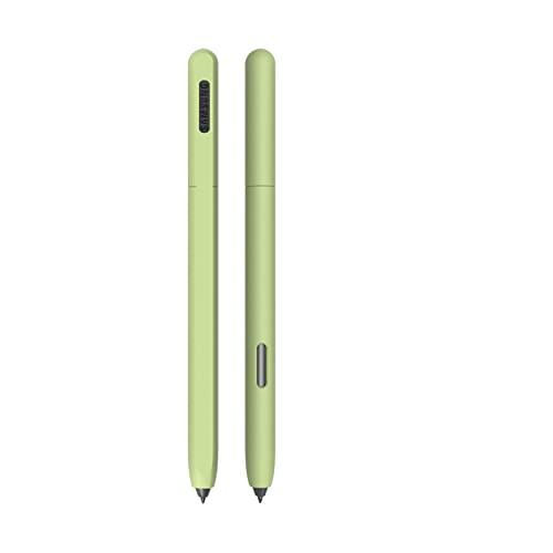 2 Pack Cute Design Silicone Sleeve Case Compatible with Samsung Galaxy Tab S7/S7+/S7 FE/S8/S8+/s8 ultra/S9/S9+/S9 Ultra S Pen, Protective Skin Cover case Non-Slip Smooth Grip Holder(Purple+Green)