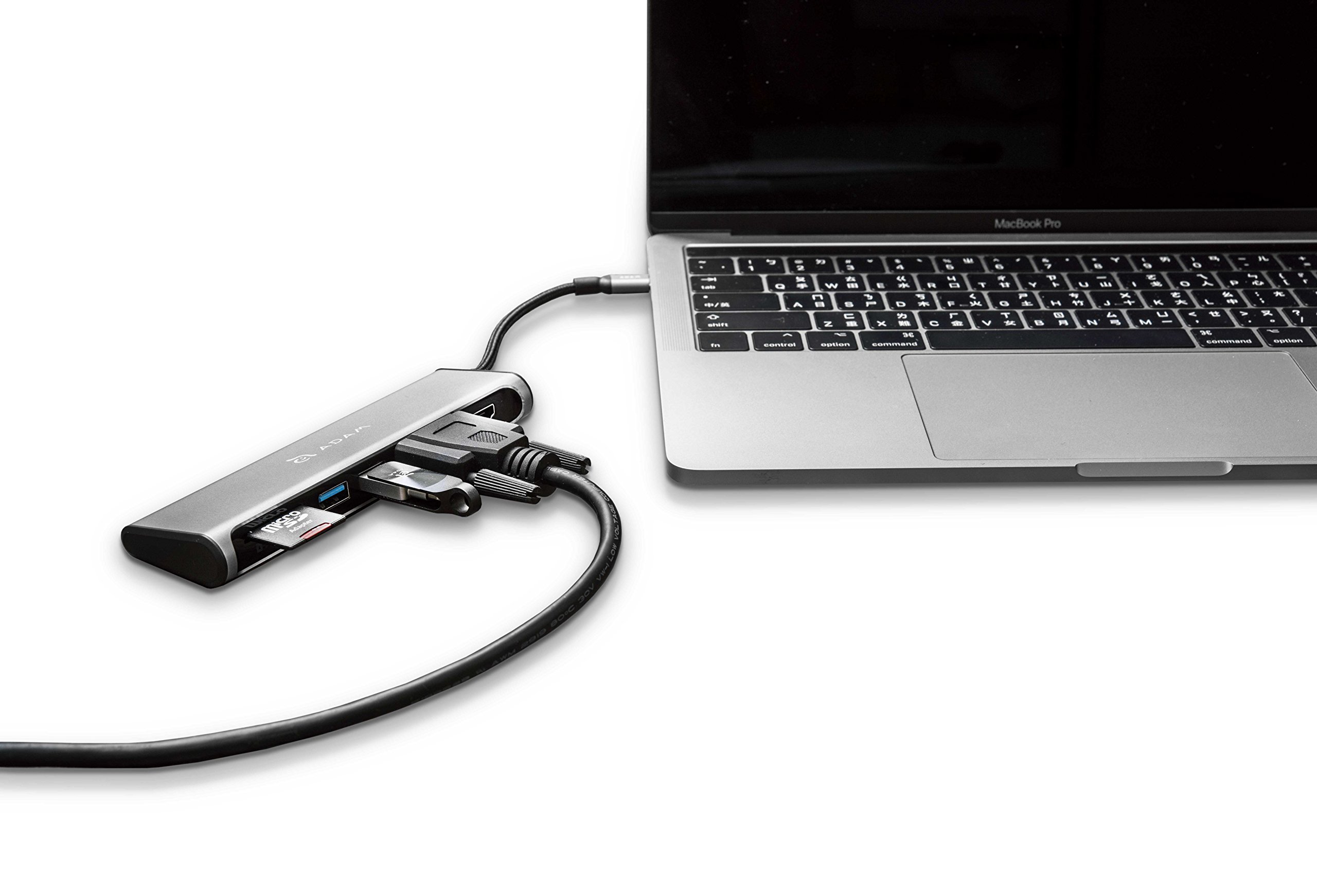 ADAM elements 5-in-1 USB C Hub - 4K USB C to HDMI - SD Card Reader - 2 USB 3.1 Ports - Portable, Durable Aluminum Case
