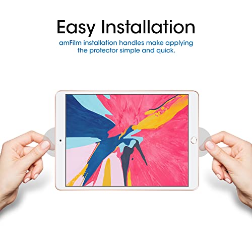 amFilm Glass Screen Protector for iPad Air 3, iPad Pro 10.5" (2017), Apple Pencil Compatible, Tempered Glass, 2 Pack