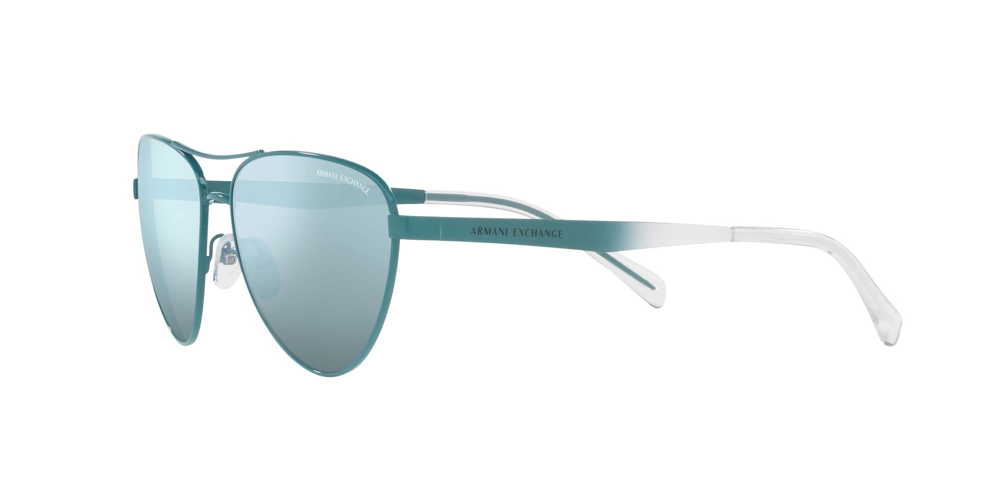 A|X Armani Exchange Women's AX2042S Pilot Sunglasses, Blue Mirrored White, 57 mm