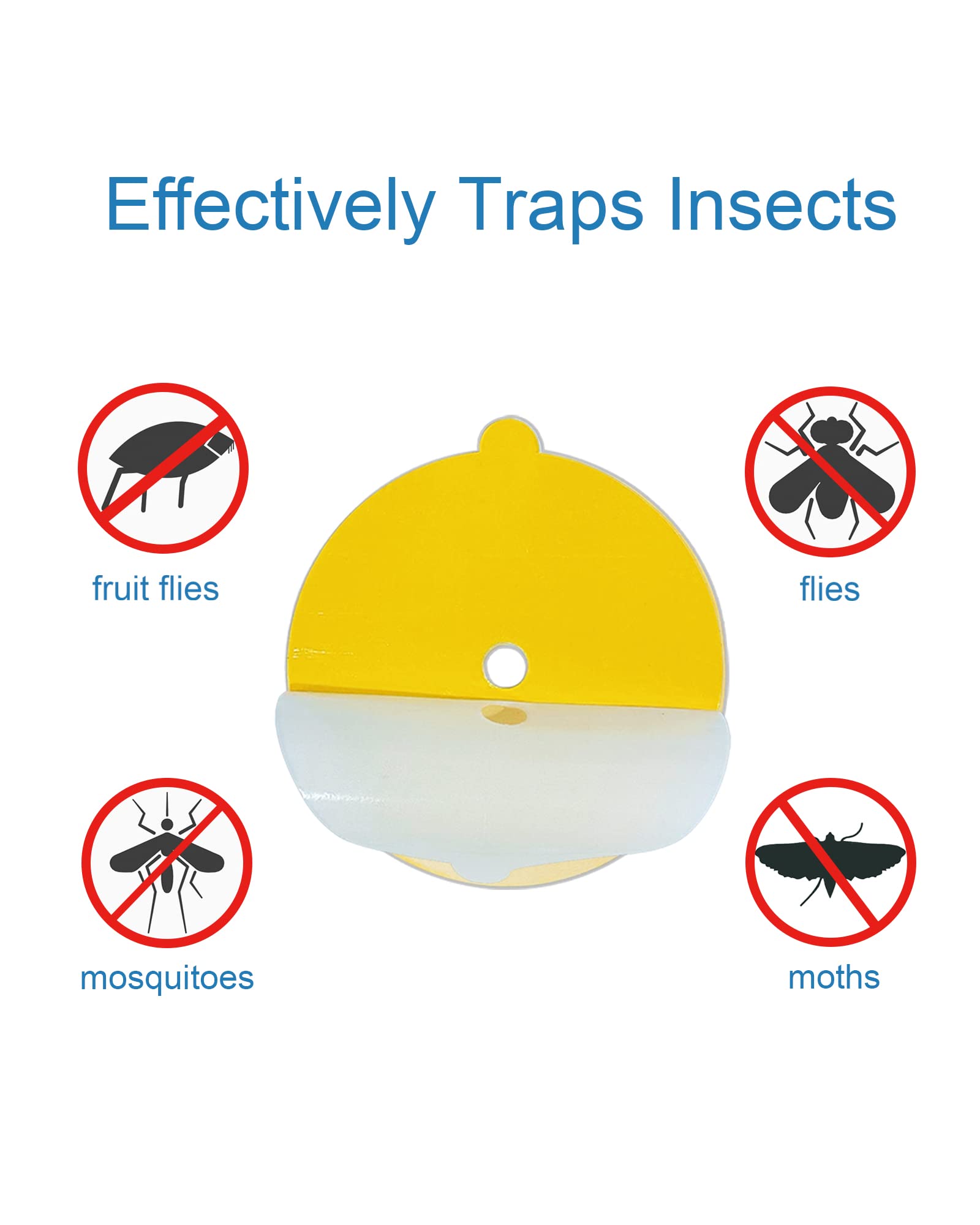 24 Pcs Flea Trap Refill Discs 5.4" Replacement Glue Boards with Hole for Flea Traps for Inside Your Home, Sticky Pads for Fleas, Bugs, Flies, Mosquitos, etc