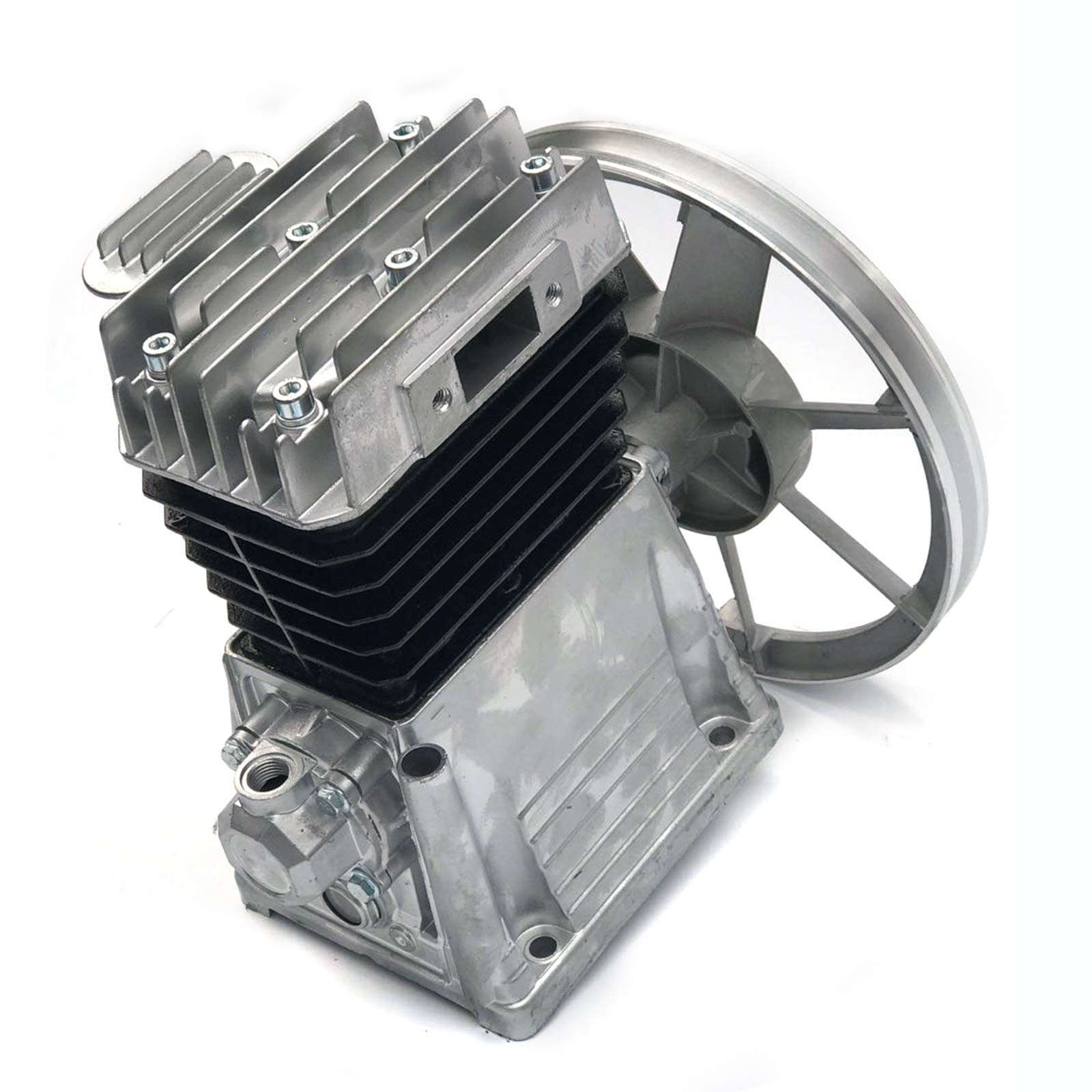 2HP Air Compressor Pump, 1.5KW Piston Twin Cylinder Air Compressor Head Pump Aluminum Oil Lubricated Pump With Silencer 175L/min Air Compressor Pump Replacement