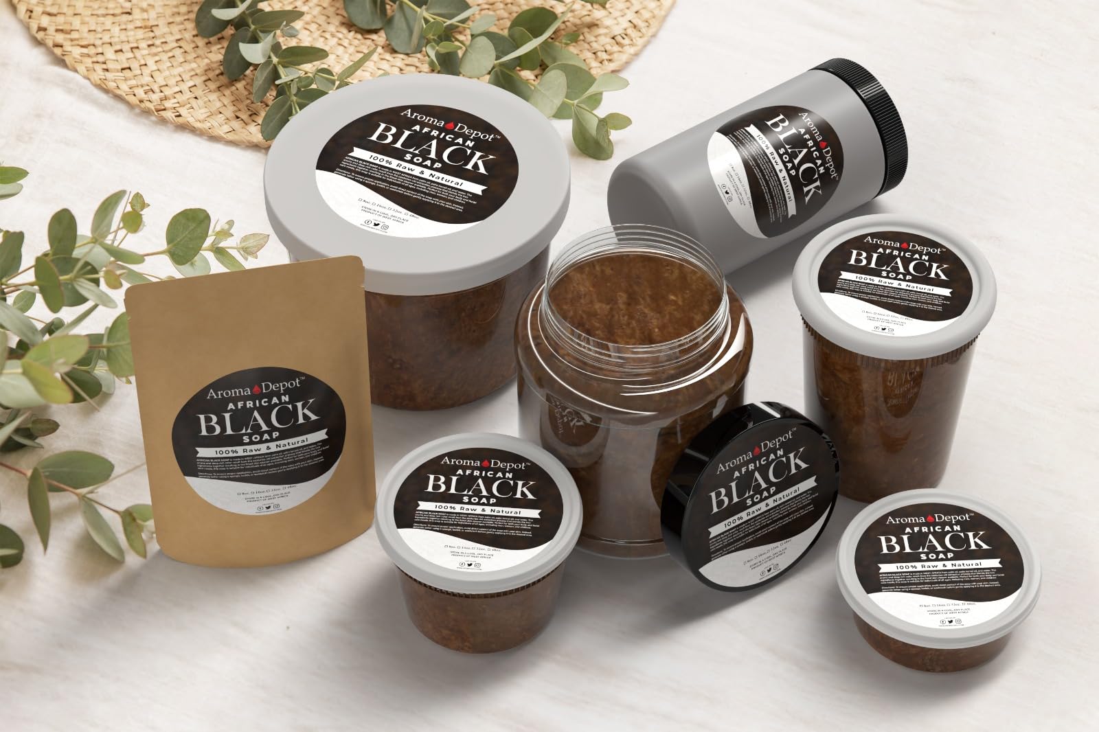 African Black Soap Paste 8 oz 100% Natural Raw soap for Acne, Eczema, Psoriasis, and Dry Skin Scar Removal Face And Body Wash. Handmade imported from Ghana