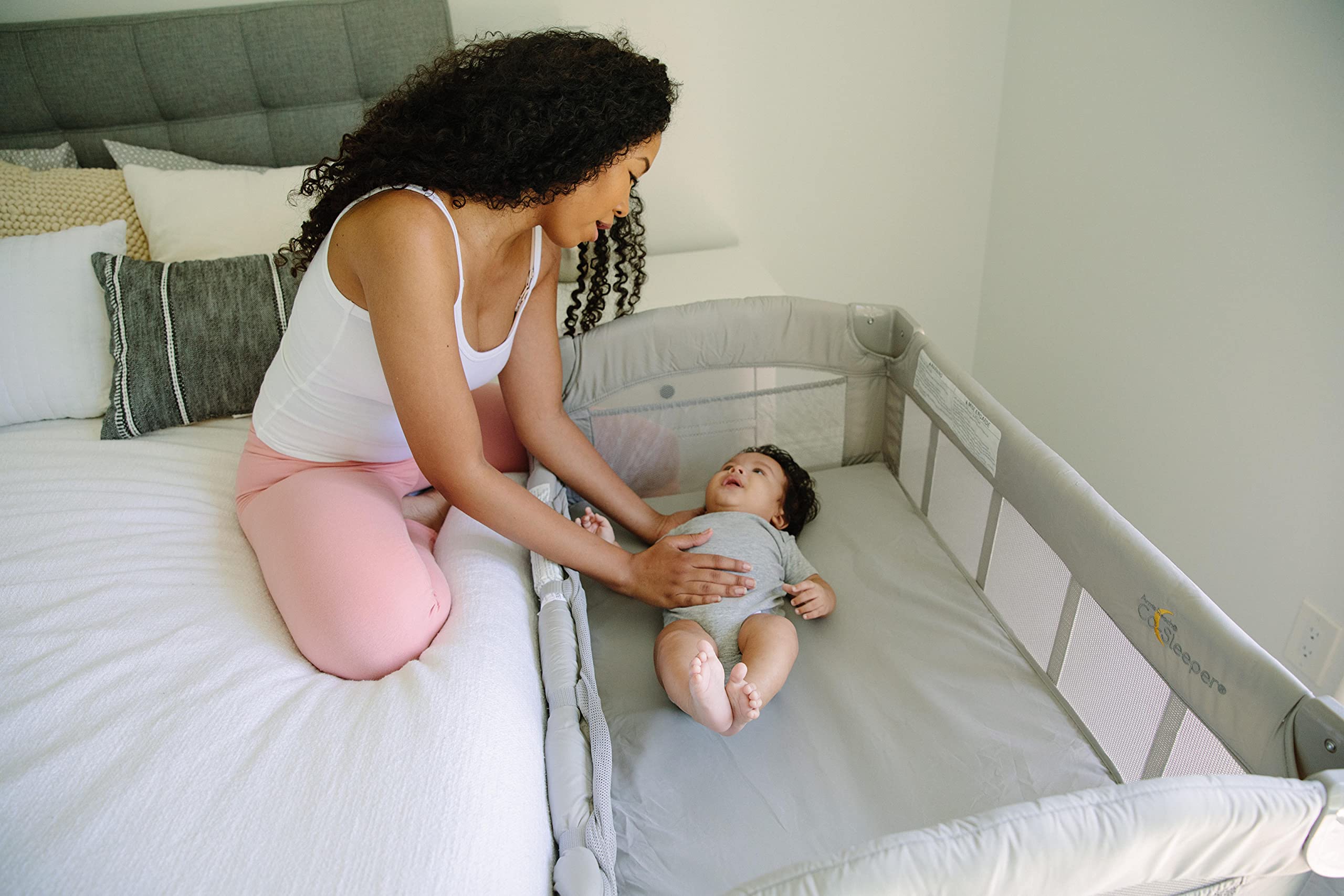 Arm's Reach Co-Sleeper Fitted 100% Cotton Sheets for Ideal Co-Sleeper® Bassinet - Grey