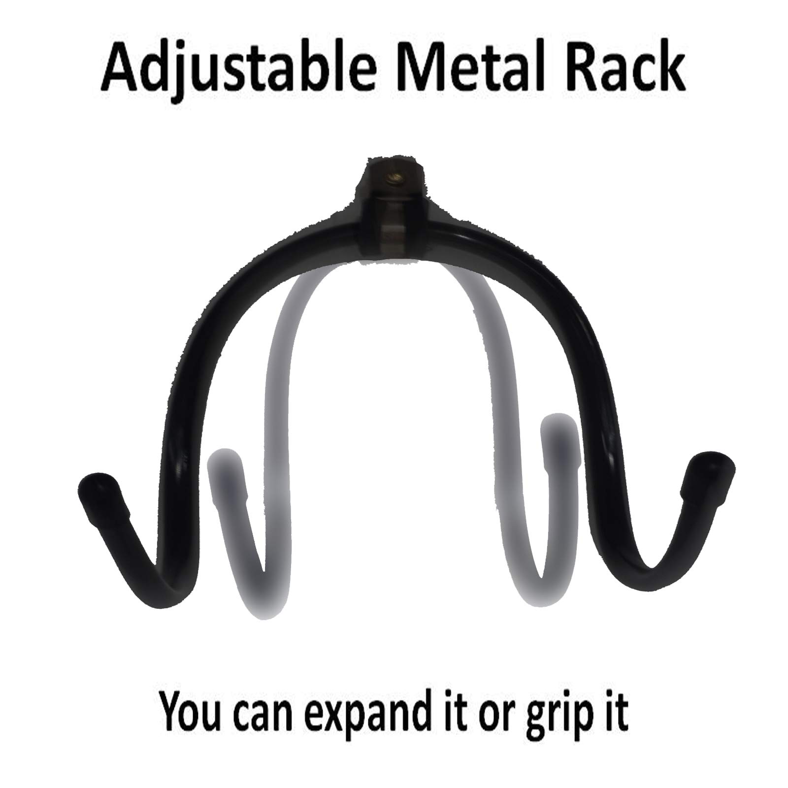 AUXPhome Multipurpose Adjustable Metal Display Rack — Universal Football Wall Rack Holder Storage, Sports Equipment Storage, Helmet/Coats/Hats/Ball Storage Rack, W Ball Claw Wall Mount for Home Decor