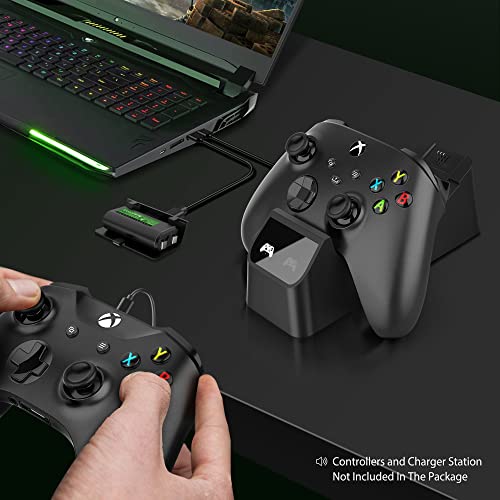 2 Pack Rechargeable Controller Battery Pack for Xbox One/Xbox Series X S with 4 Battery Cover Long-Lasting Play and Charge Kit with Micro USB Charging Cable for Xbox 1 S/X/Elite Wireless Remote