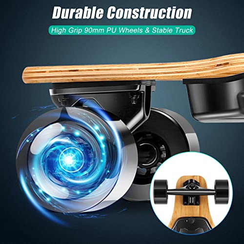 Caroma 900W Electric Skateboards with Remote, 28 MPH Top Speed E Skateboard, 16 Miles Range, 330 lbs Max Load, 12 Months Warranty, Electric Longboard for Adults Teens