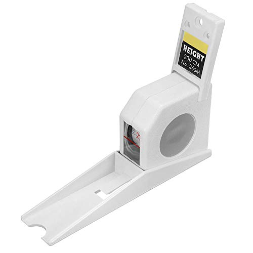 2m/78.7'' Stadiometer Right-Angle Telescopic Tape Measure, Wall Mounted Growth Stature Meter Measure Home Use Adult Children Roll Ruler Height Measuring Tool(White)