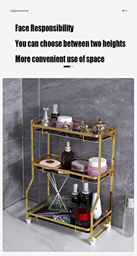 2/3 Tier Bathroom Counter Organizer Under Sink Bathroom Organizer Countertop Storage Rack Cosmetic Organizer Holder for Bathroom Kitchen White,3 Tiers