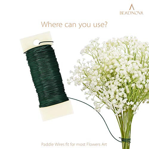BEADNOVA Floral Wire 38 Yards Paddle Wire 22 Gauge Florist Wire Wreath Wire for Wreath Making Craft Floral Flower Arrangements Garland