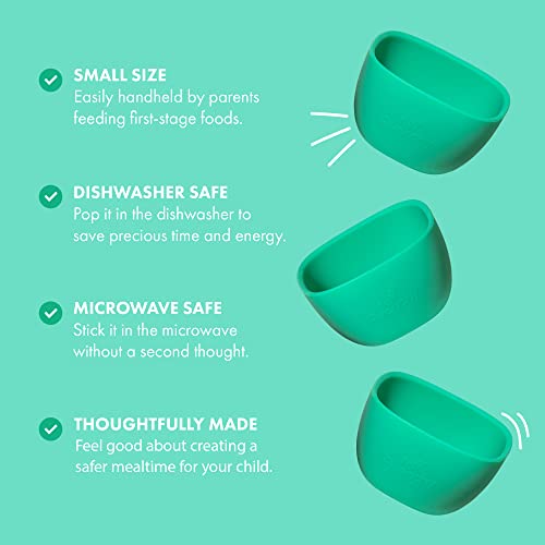Avanchy Baby Bowls Silicone MINI Prep Bowl Set for Babies Kids Toddler for Feeding Food 4 oz, Blue