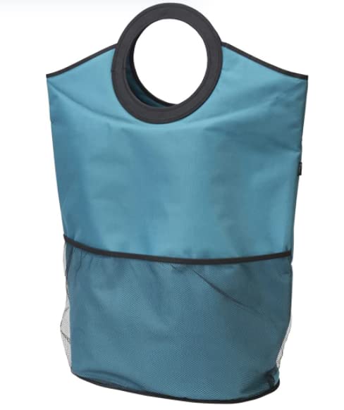 RoomForLife - Large Laundry Hamper and Tote, Large Fabric Hamper That converts into a Giant Tote with Handles, Mesh Pockets for Accessories. Size 24” x 28” - Color Teal