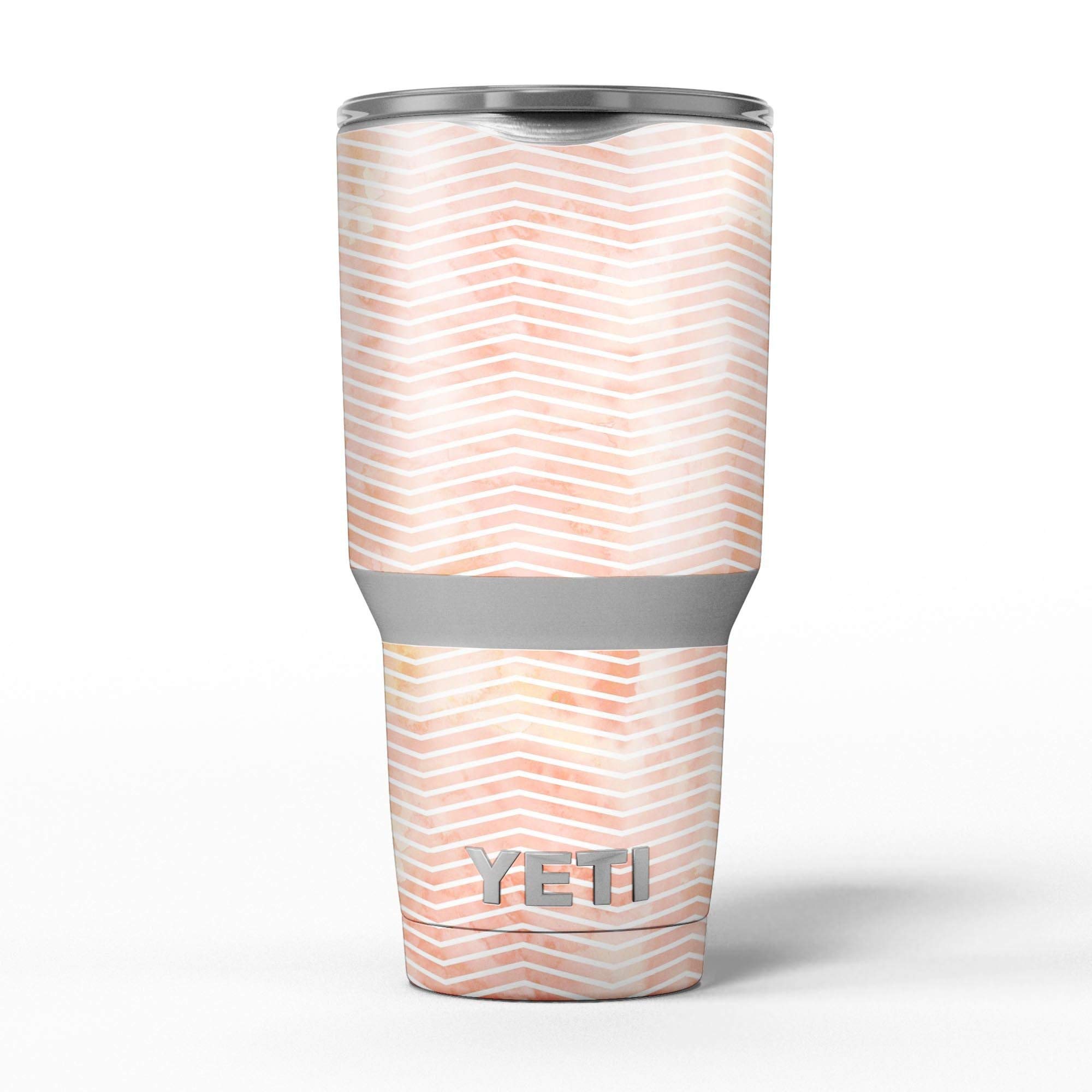 Design Skinz The Apricot Grunge Surface with Chevron - Skin Decal Vinyl Wrap Kit Compatible with The Yeti Rambler Cooler Tumbler Cups