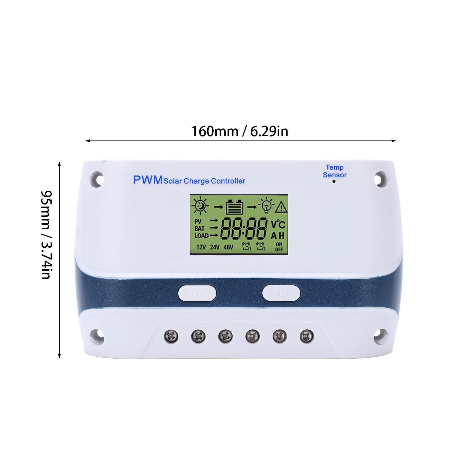 12V 24V PWM Solar Charge Controller LCD Display USB Output 40A Waterproof Panel Regulator - MPPT Solar Controller, Solar Charger Controller, PWM Solar Charger Controller