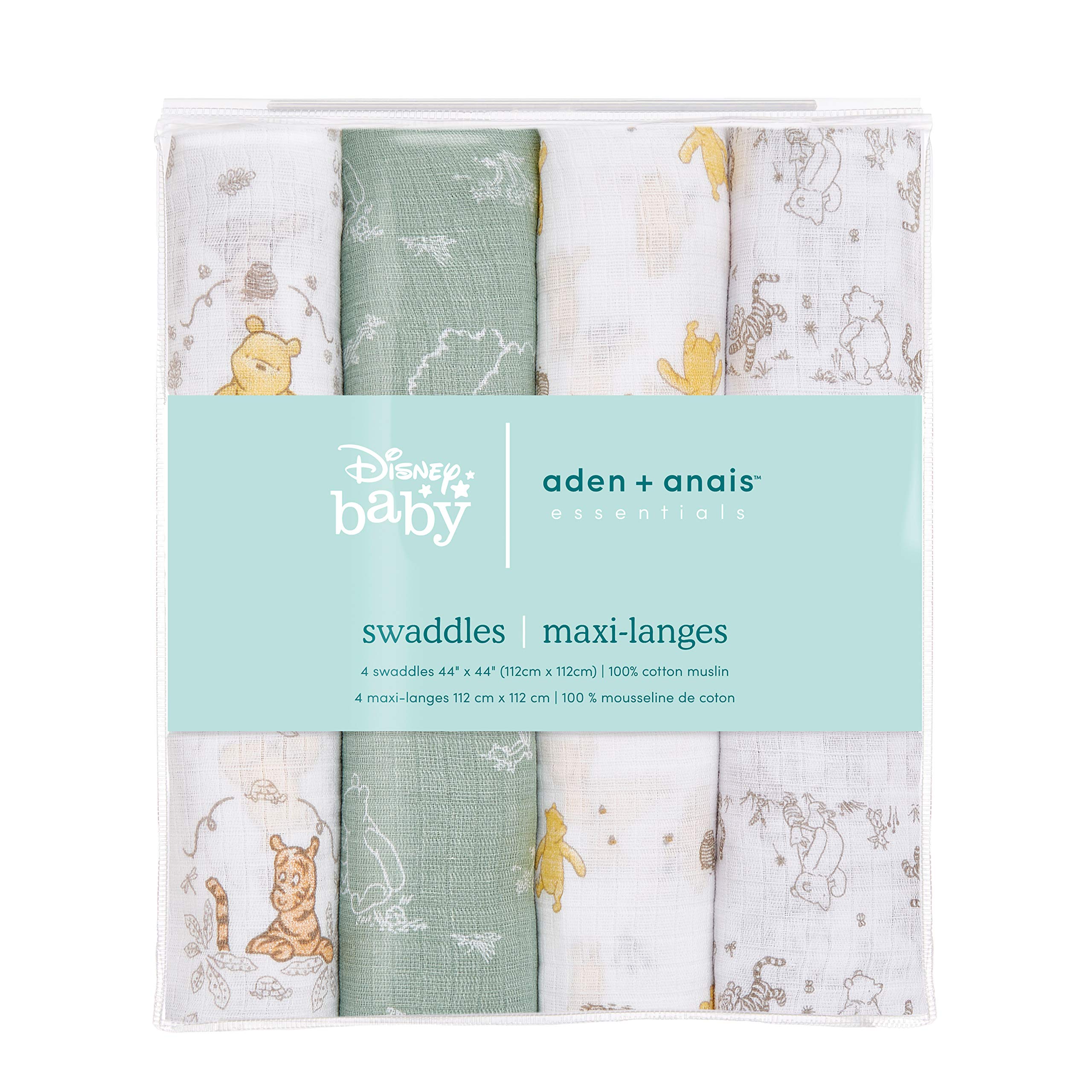 aden + anais Essentials Burpy Baby Bib, 100% Cotton Muslin, Soft Absorbent 4 Layers, Multi-Use Burp Cloth and Bib, 22.5” X 11”, Single, Dino Time