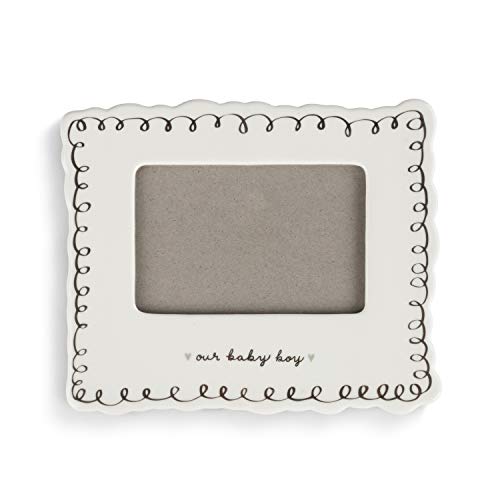 DEMDACO Our Baby Boy Metallic Blue 9 x 7.5 Glossy Ceramic Tabletop Photo Frame