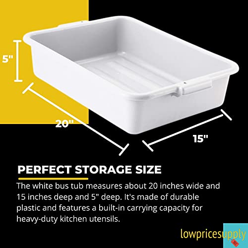 6 Pack 20" x 15" x 5" NSF Gray Polyethylene Plastic Bus Tub Bus Box w/ 6 Pack lid