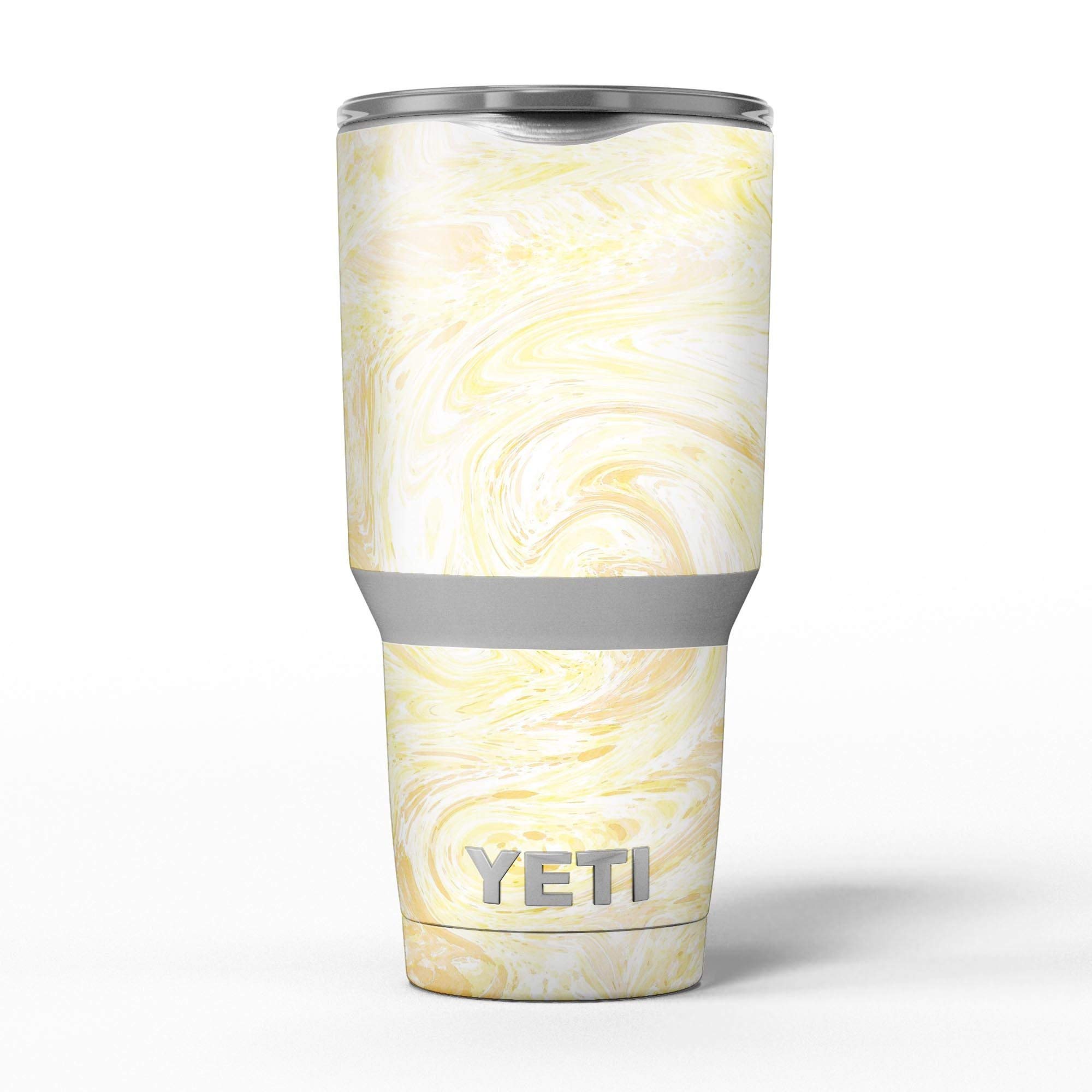 Design Skinz Yellow Slate Marble Surface V21 - Skin Decal Vinyl Wrap Kit Compatible with The Yeti Rambler Cooler Tumbler Cups